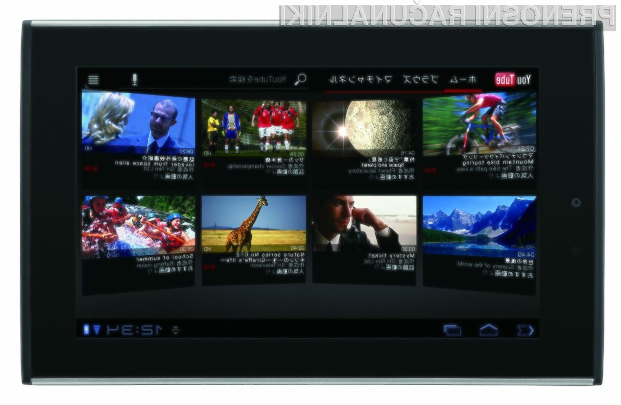 Sharp v avgustu z atraktivnim tabličnim računalnikom Galapagos A01SH ...