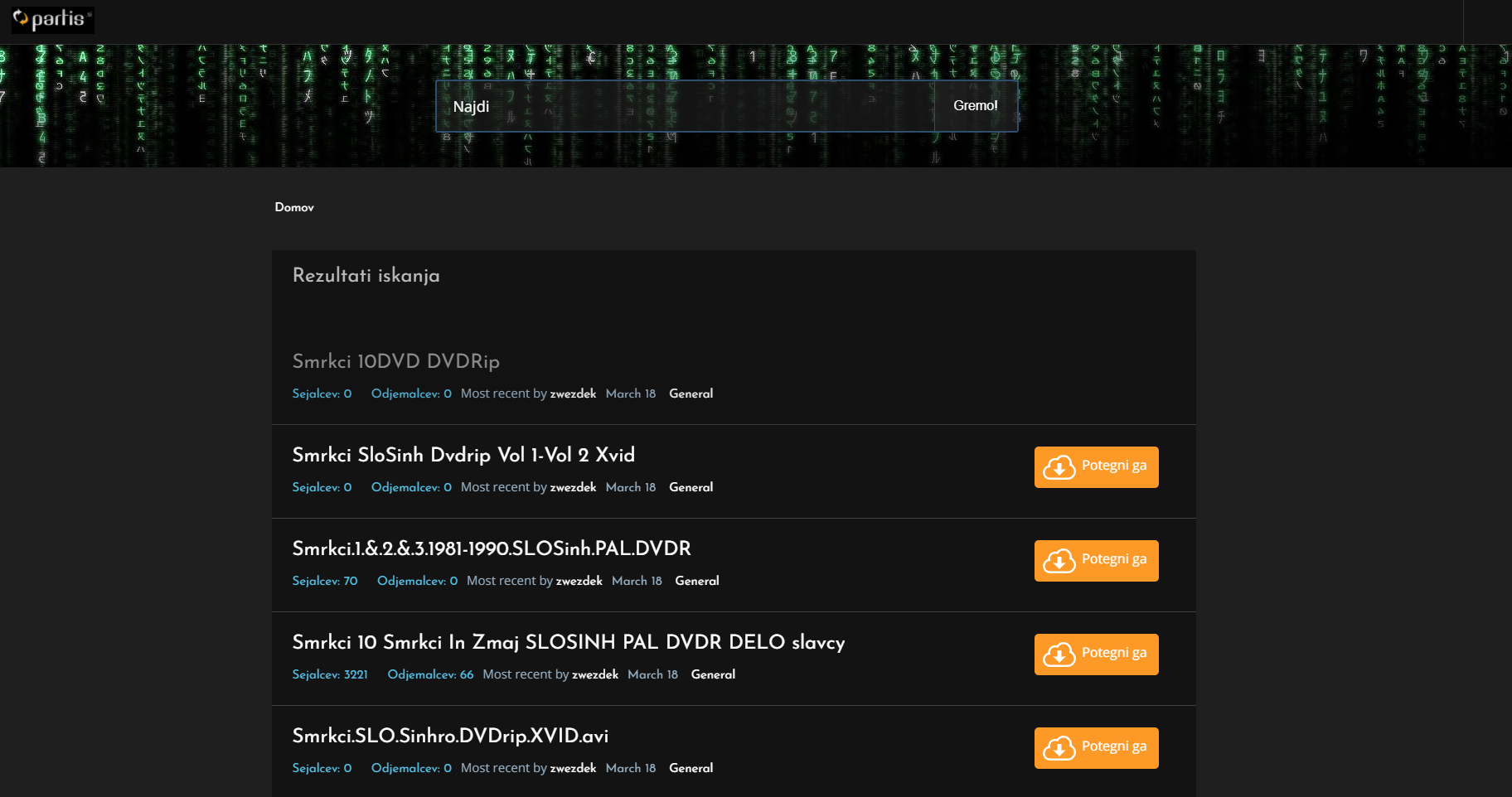 Partis.si spet deluje - Računalniške novice